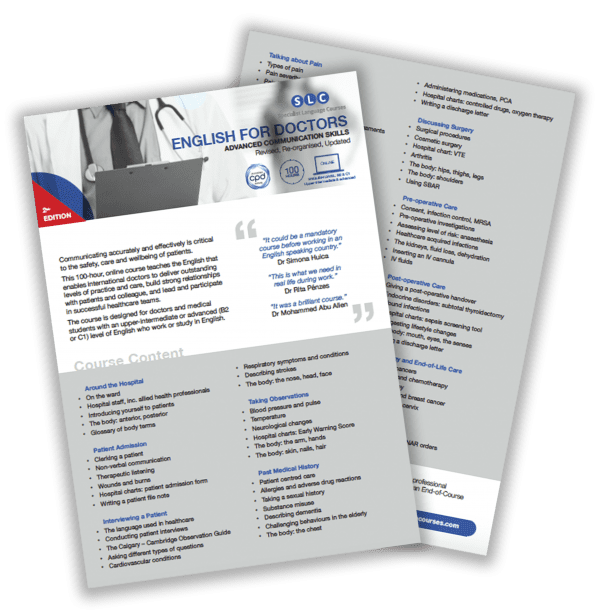 Syllabus: English for Doctors – Specialist Language Courses